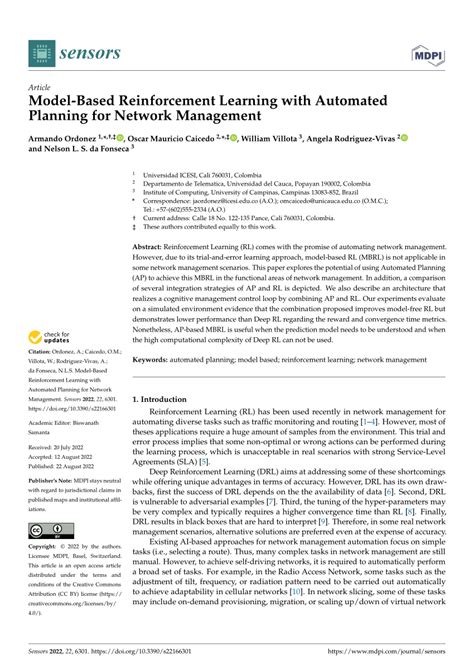 pdf model based reinforcement learning with automated planning for network management