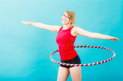 Fit Woman With Hula Hoop Doing Exercise Stock Image Image Of Rotate Loss 88244981
