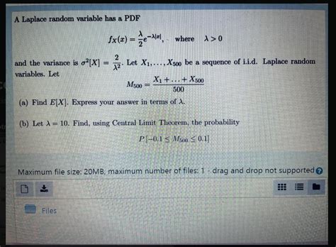 solved a laplace random variable has a pdf x 0 fx x c del