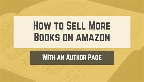How To Sell More Books On Amazon With An Author Page