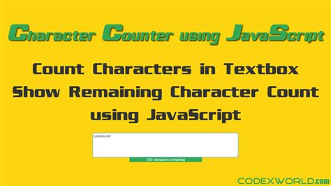 live character counter using javascript codexworld
