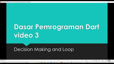 belajar dasar pemrograman dart ke 3 dart dasarpemrograman flutter decision making and loop