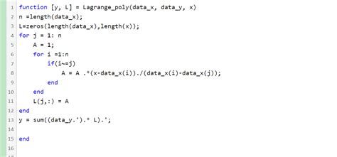solved write a matlab function called lagrange poly that
