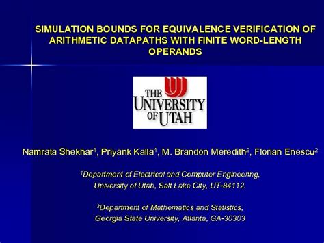 simulation bounds for equivalence verification of arithmetic datapaths