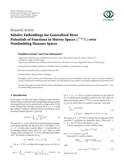 pdf sobolev embeddings for generalized riesz potentials of functions in morrey spaces l 1 l