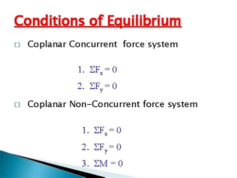 equilibrium of coplanar concurrent force systems equilibrium of