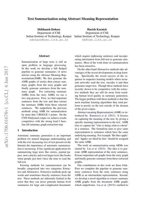 pdf text summarization using abstract meaning representation