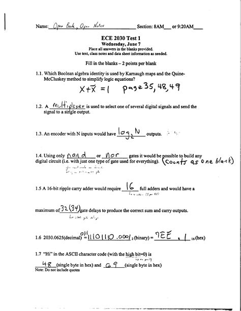 test1solutions exam solutions ece 2030 zyxw test 1 wednesday june 7 place all answers in