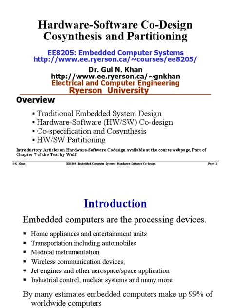 hardware software codesign pdf embedded system system