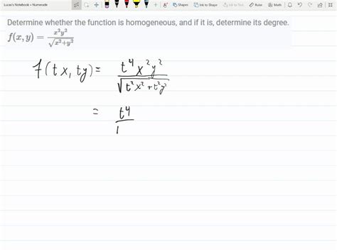 solved determine whether the function is homogeneous and if it is determine its degree f x y