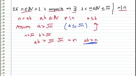 discrete math proof composite integer n has divisor less than sqrt n request youtube