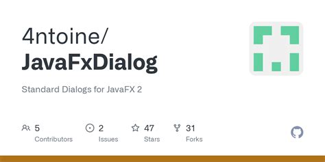 GitHub 4ntoine JavaFxDialog Standard Dialogs For JavaFX 2