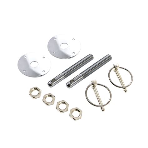 Arc A4051 Chrome Chrome Aluminum Hood Pin Kit With Q Clips Assault Racing Products