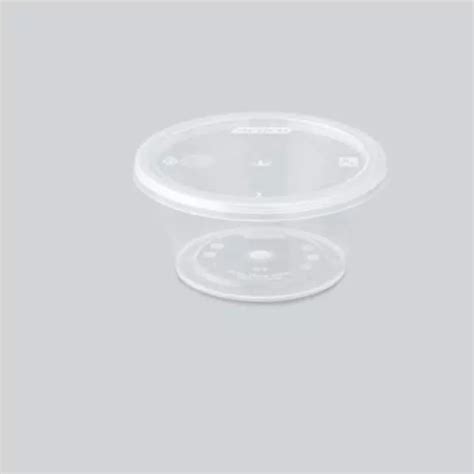 Disposable Plastic Food Container Lid 50ml Round Black