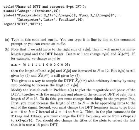 solved 4 consider the following matlab code which plots the