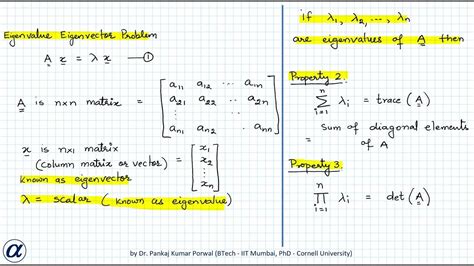 properties of eigenvalues and eigenvectors theory and concepts youtube