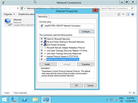 Windows Server 2012 R2 Initial Settings Set Static IP Address