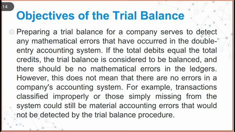 Accounting Objectives Of The Trial Balance Eleven In One Slide 33 YouTube