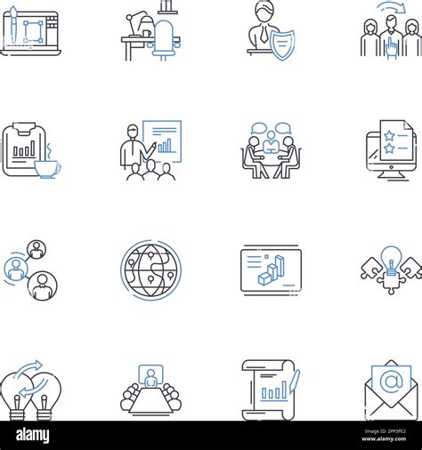 Performance Evaluation Line Icons Collection Metrics Analysis