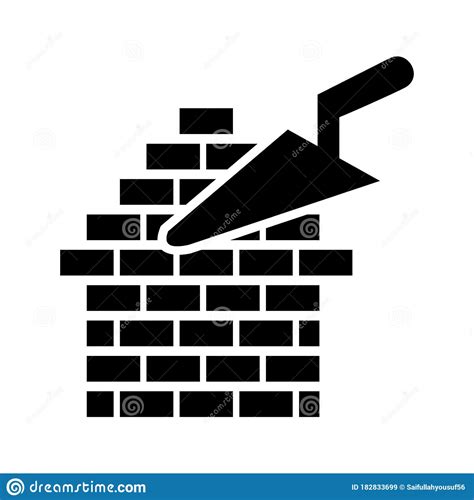 Bricklayer Icon Or Logo Isolated Sign Symbol Vector Illustration Stock