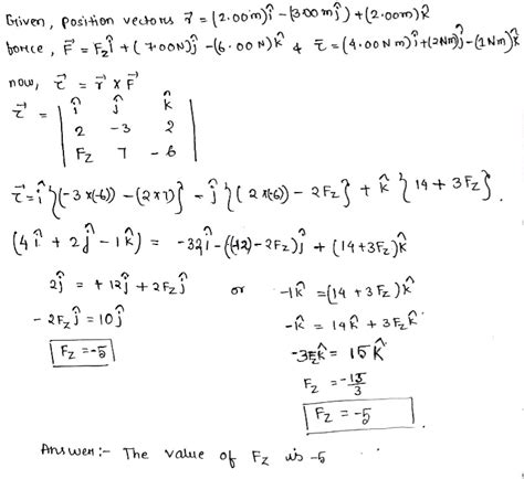 a particle moves thorugh an xyz coordinates system while a force acts on the particle when the