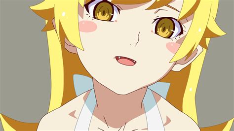 Wallpaper Ilustrasi Monogatari Series Anime Oshino Shinobu Gambar Kartun Mulut Hidung