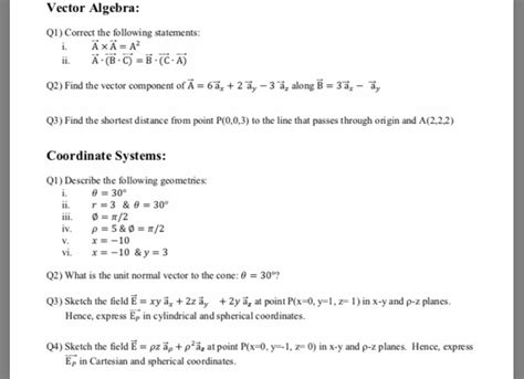 solved vector algebra q1 correct the following statements