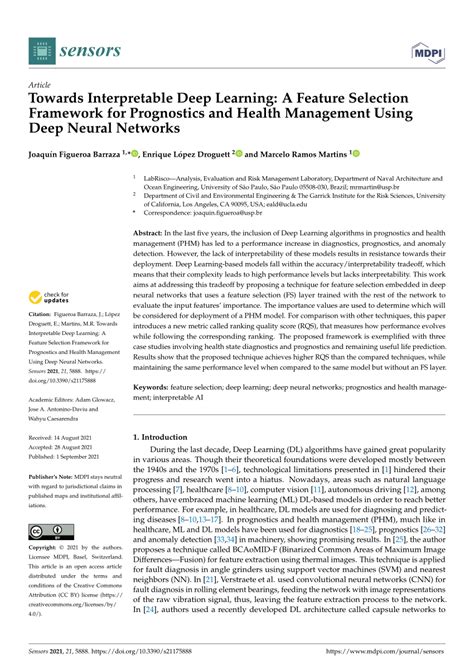 pdf towards interpretable deep learning a feature selection framework for prognostics and