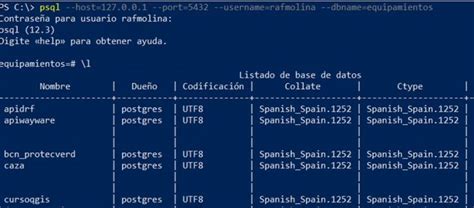 cómo trabajar con nuestra base de datos postgresql usando psql geoinnova