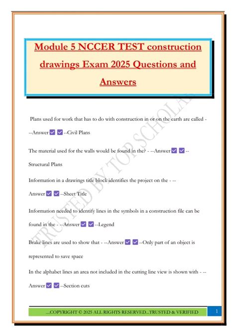 Nccer Module 5 Exam 2025 Questions Answers With 100 Correct Answers